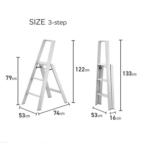 Metaphys Lucano ladder 3-step, crystal grey - HOMELESS.hk