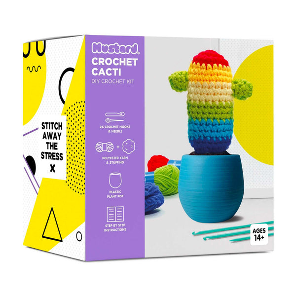 Mustard Crochet Cactus DIY Crochet Kit, rainbow - HOMELESS.hk