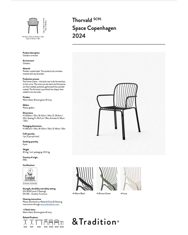 &Tradition Thorvald SC95 arm chair, bronze green - HOMELESS.hk