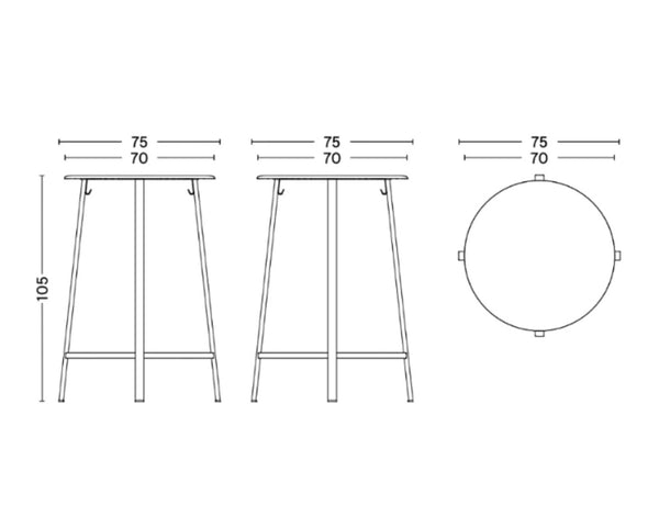 Hay Revolver bar table, black - HOMELESS.hk