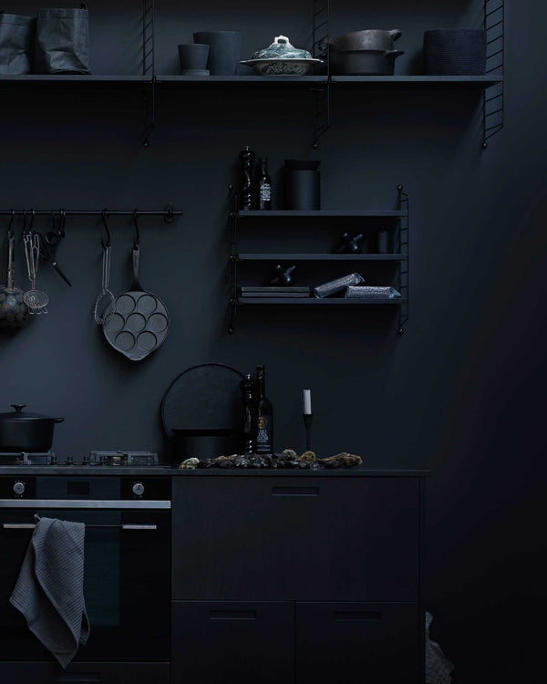 String Pocket wall shelf, Black - HOMELESS.hk