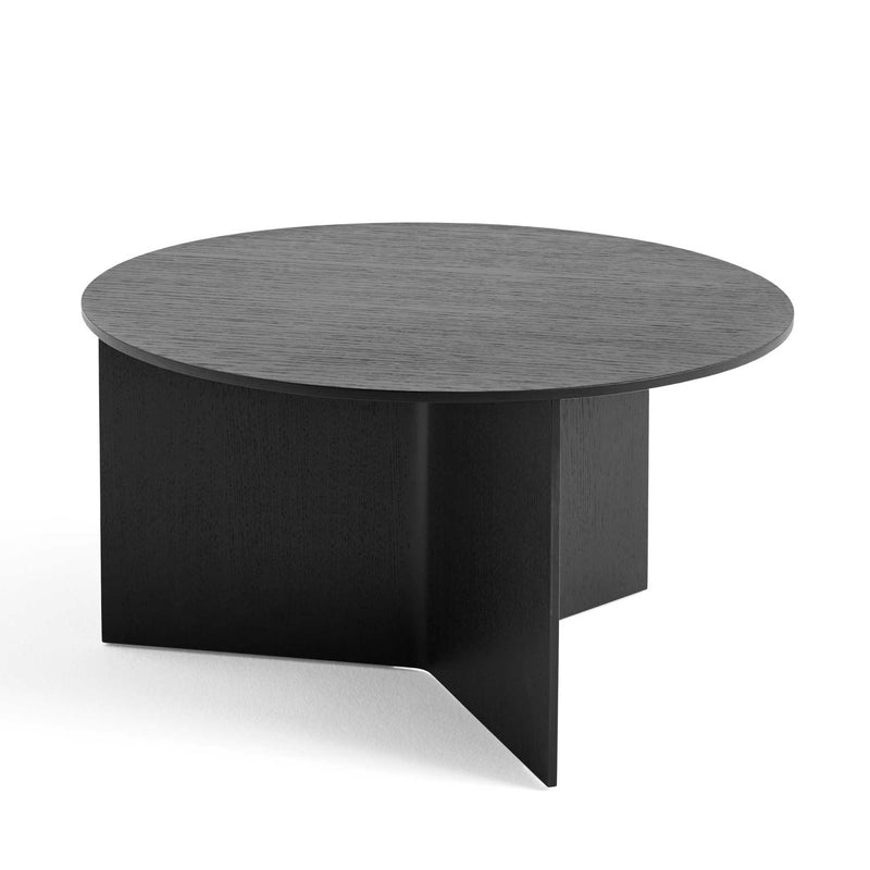 Slit Table Wood Round XL, Water-Based Lacquered Black Oak (Φ65 x H35.5 ...