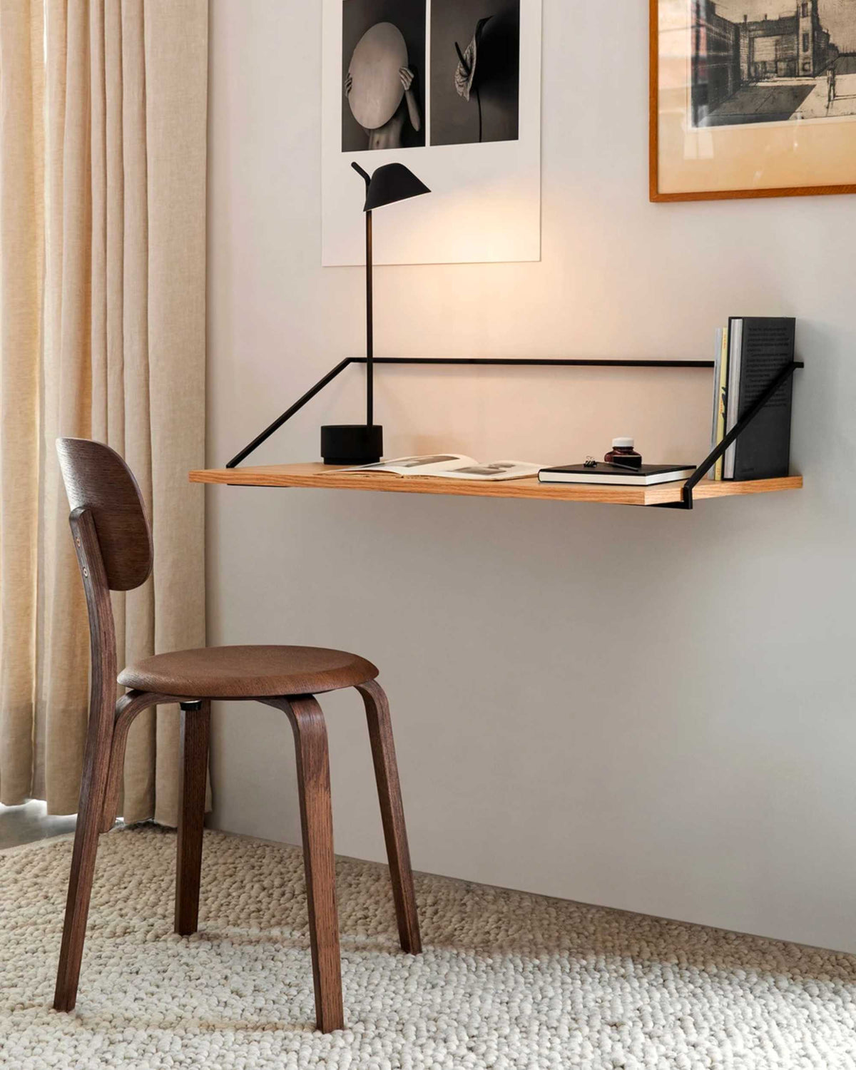 Audo Rail wall desk, natural oak | HOMELESS.hk