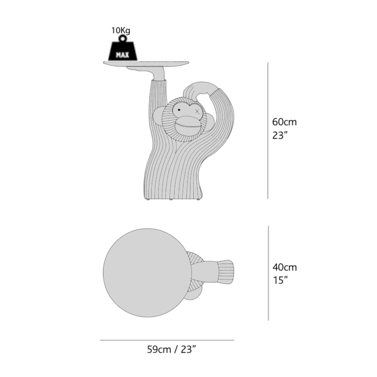 BD Barcelona Monkey side table, Grey - HOMELESS.hk