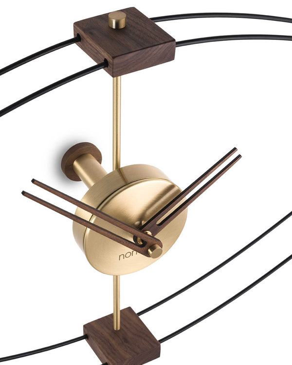 Nomon Mini Look wall clock, brass/walnut - HOMELESS.hk
