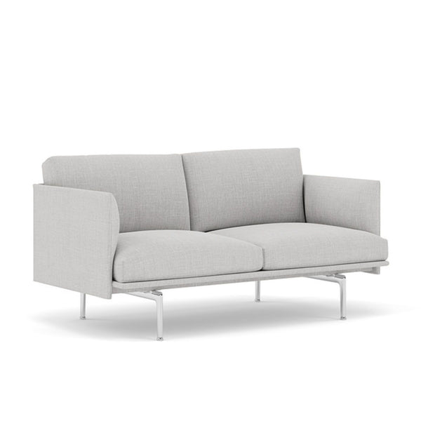 Muuto Outline Studio Sofa, Remix123/PolishedAluminum w140xd76xh71cm ...